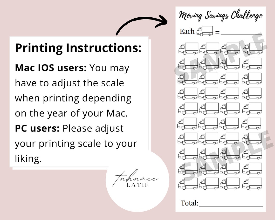 Moving Savings Challenge Tracker Mini Savings Challenge - Etsy