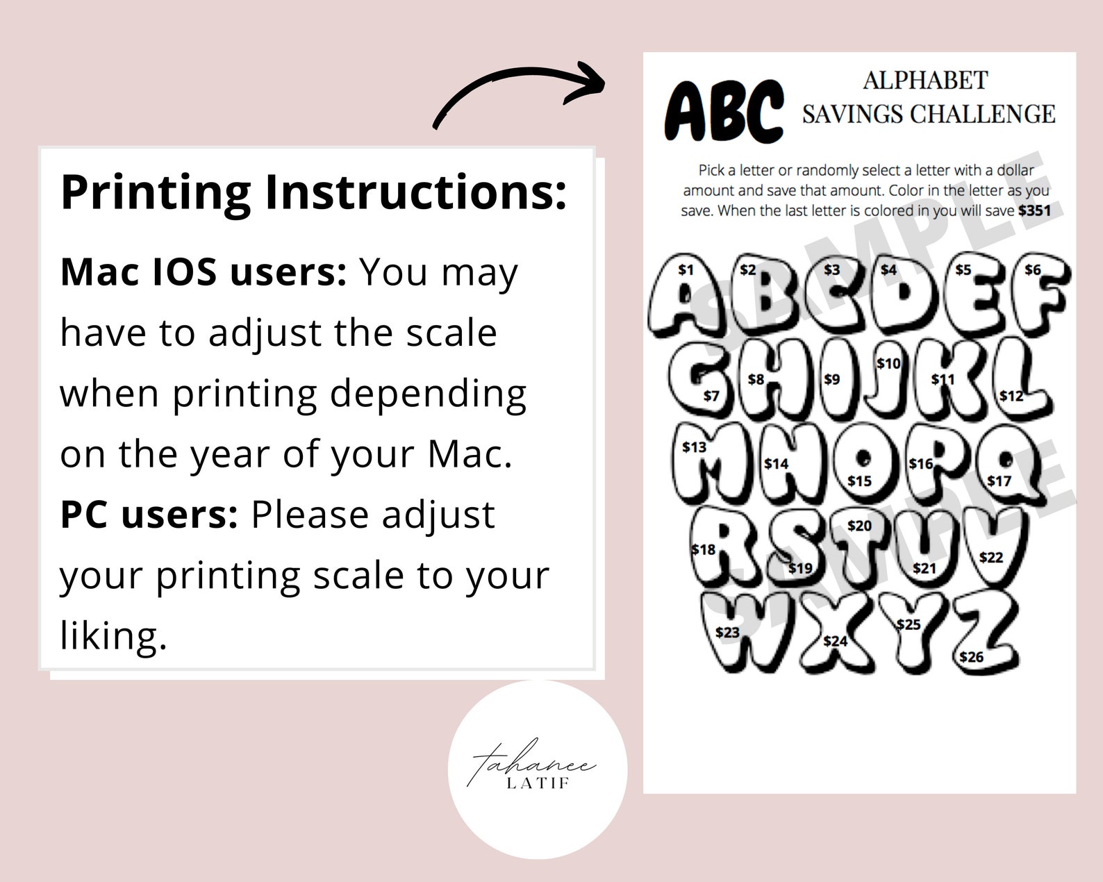 ABC Alphabet Savings Challenge Printable Instant Download - Etsy
