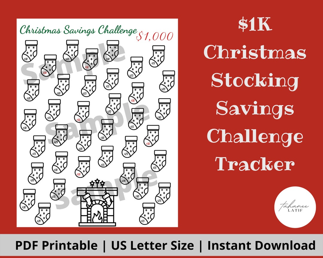 Christmas Stocking Saving Challenge Tracker PDF Instant - Etsy