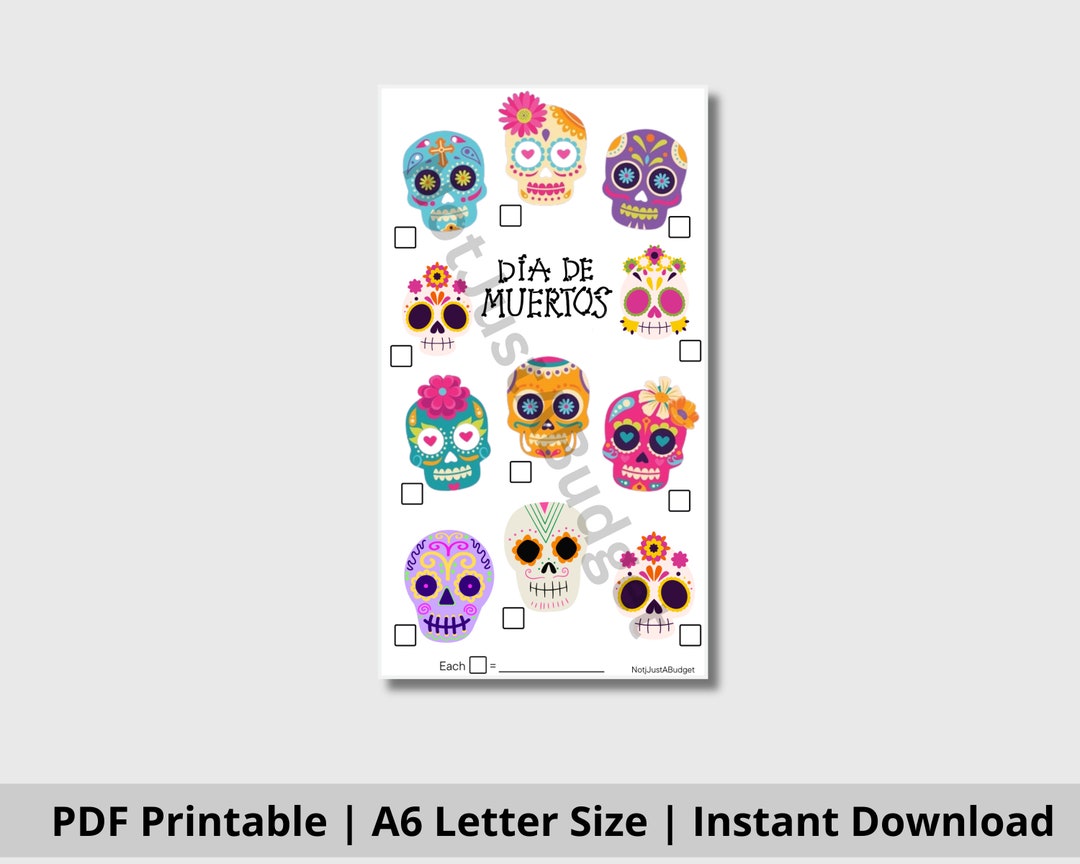 Dia Del Los Muertos Saving Challenge Tracker | Mini Savings Challenge ...