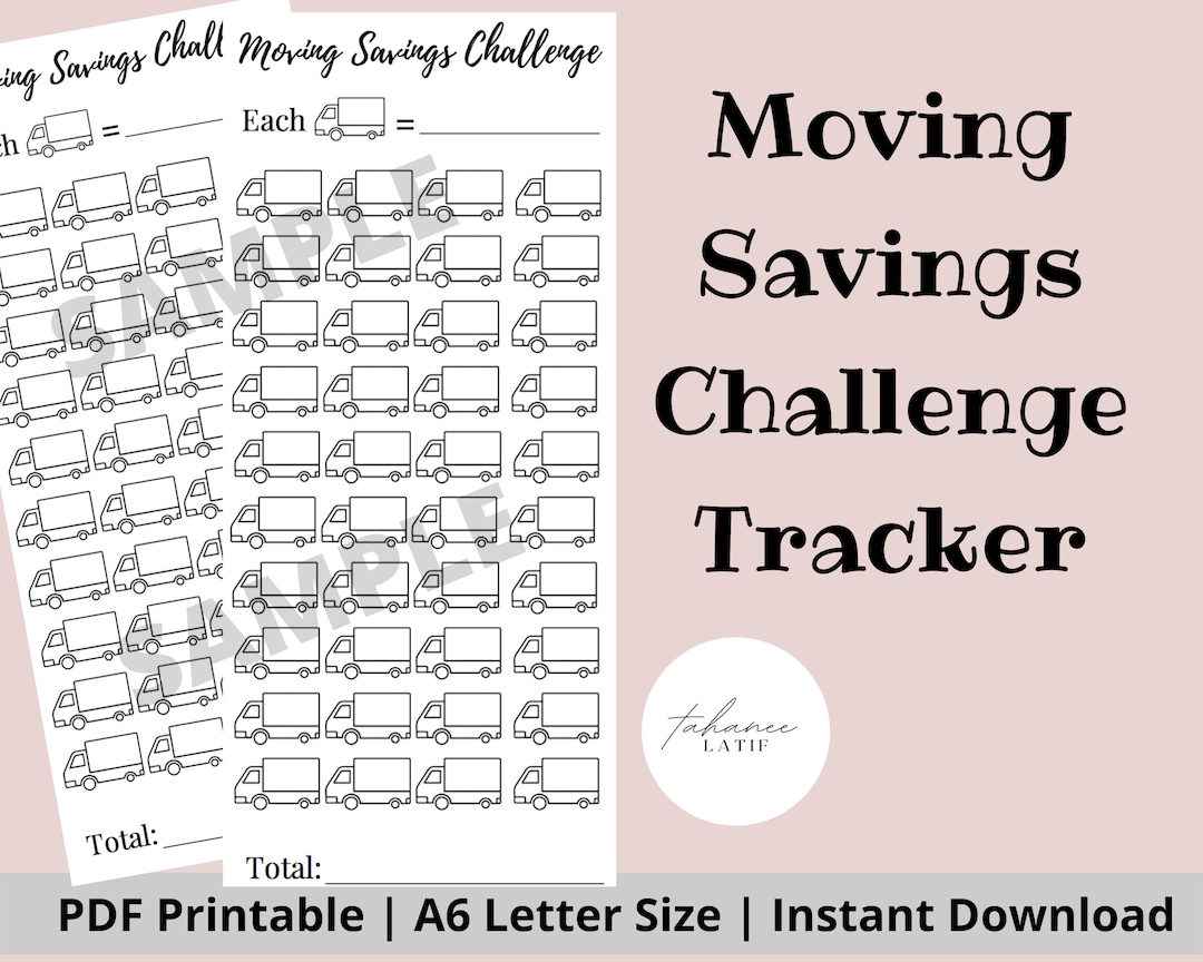 Moving Savings Challenge Tracker | Mini Savings Challenge | Moving ...