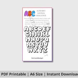 ABC Alphabet Savings Challenge | Printable Instant Download | Mini ...