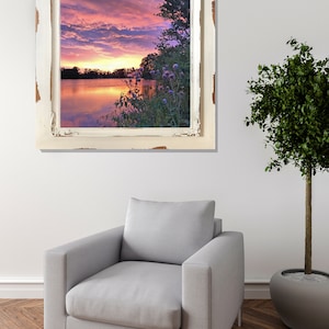 Gorgeous Sunset, Reflection, Lake, Wildflowers, Upstate New York ...