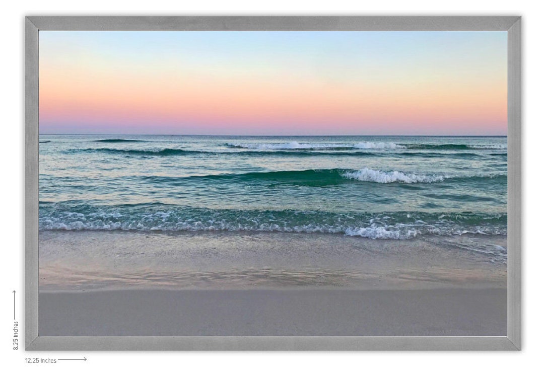 Framed Beach Sunset Photo, Minimalist Seashore Print, Cottage Wall ...