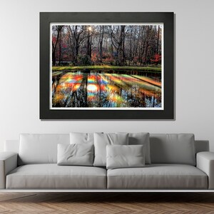 Trees Reflected, Rainbow Colors, Water Reflecting Trees, Fall Scenery ...