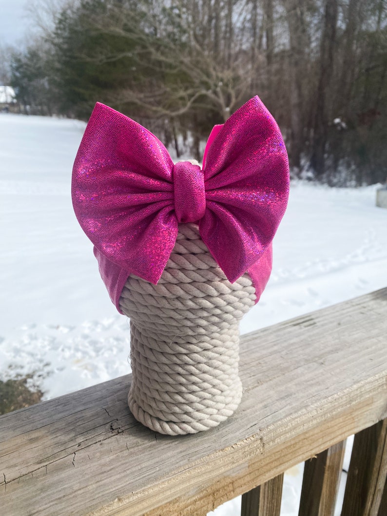 Pink Holographic Hair Bow, Holographic Pink Bow, Shiny Bow, Big Bows ...