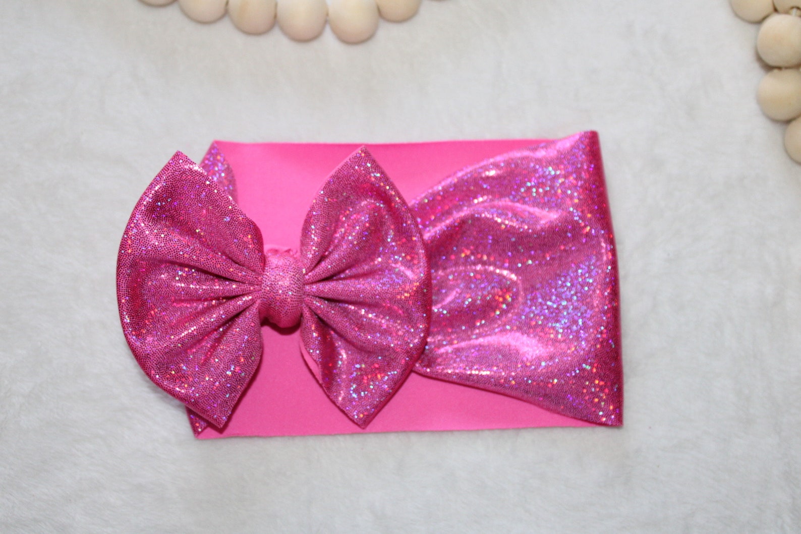 Pink Holographic Hair Bow, Holographic Pink Bow, Shiny Bow, Big Bows ...