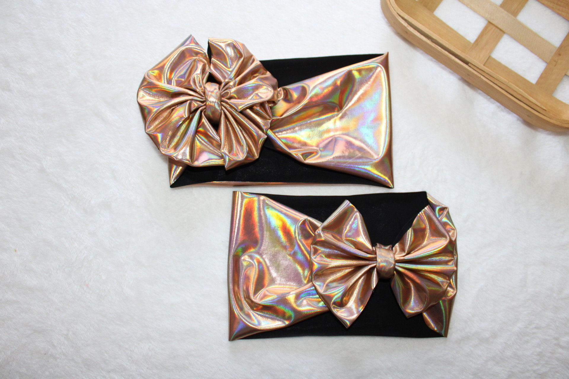 Rose Gold Headwrap Bow, Shiny Bow, Rose Gold Bow, Messy Bow, Rose ...