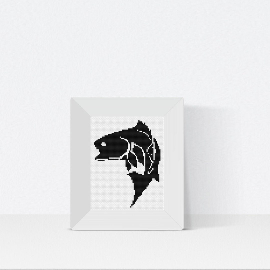 Bass Fish Cross Stitch Pattern – Fishing Embroidery, Cabin Decor (PDF ...