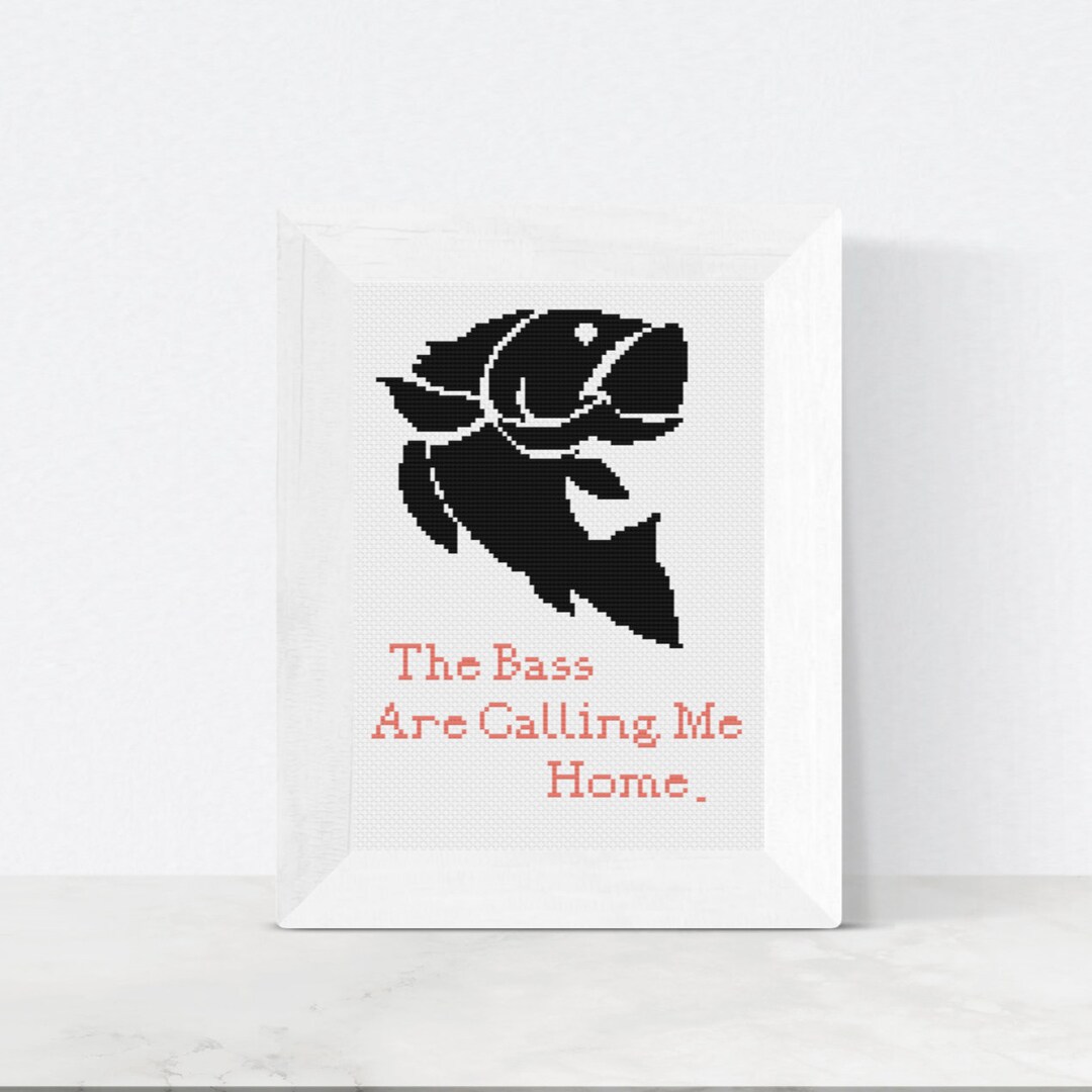 Nature Cross Stitch, Fishing Cross Stitch, Bass Cross Stitch Pattern ...