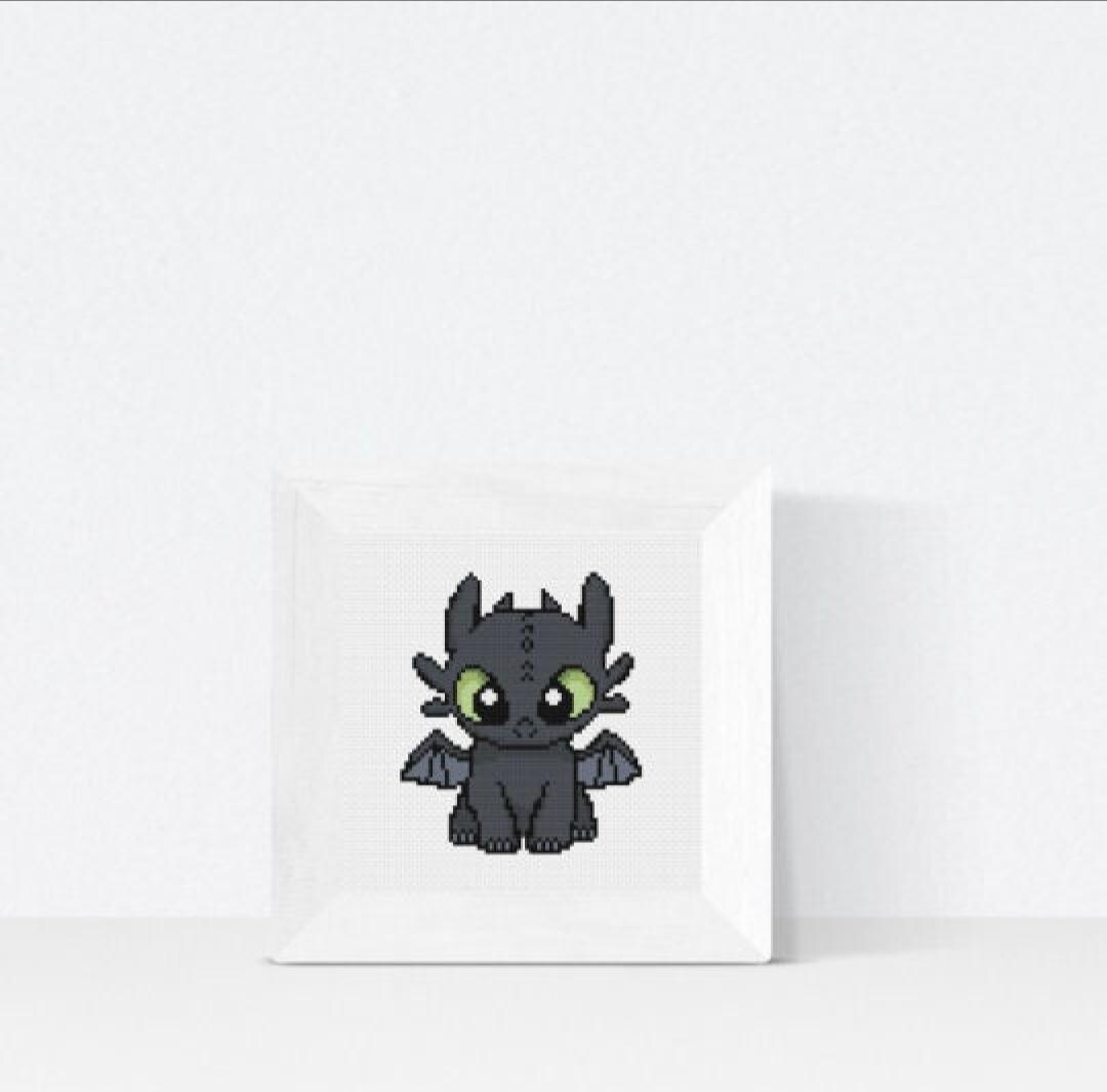 Easy Movie Fantasy Cross Stitch Pattern - Dragon & Animated Character ...