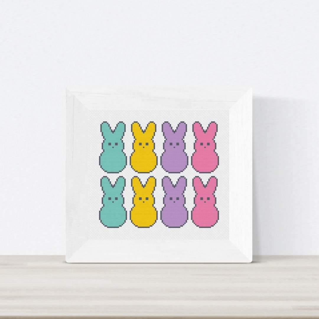 Easter Peeps Cross Stitch Pattern PDF | Pastel Spring Embroidery Design ...
