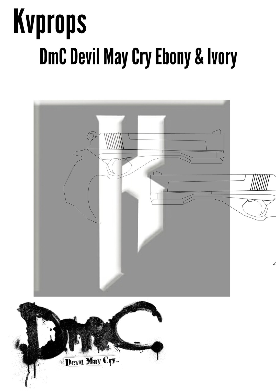 Dmc Devil May Cry Ebony & Ivory Gun Pattern - Etsy