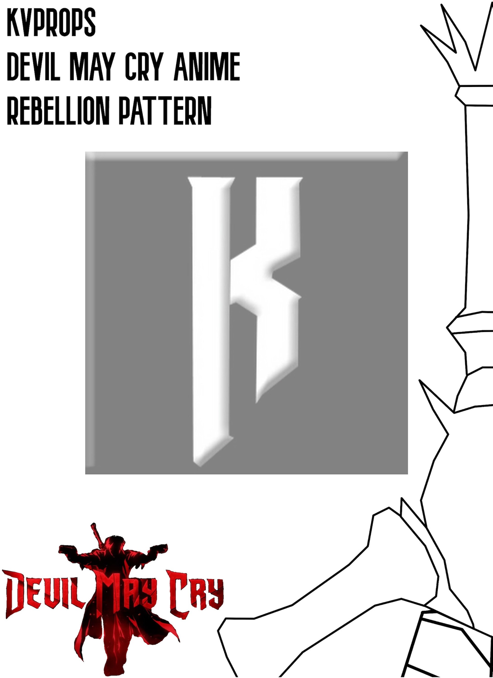 Devil May Cry Anime : Rebellion Sword Pattern - Etsy