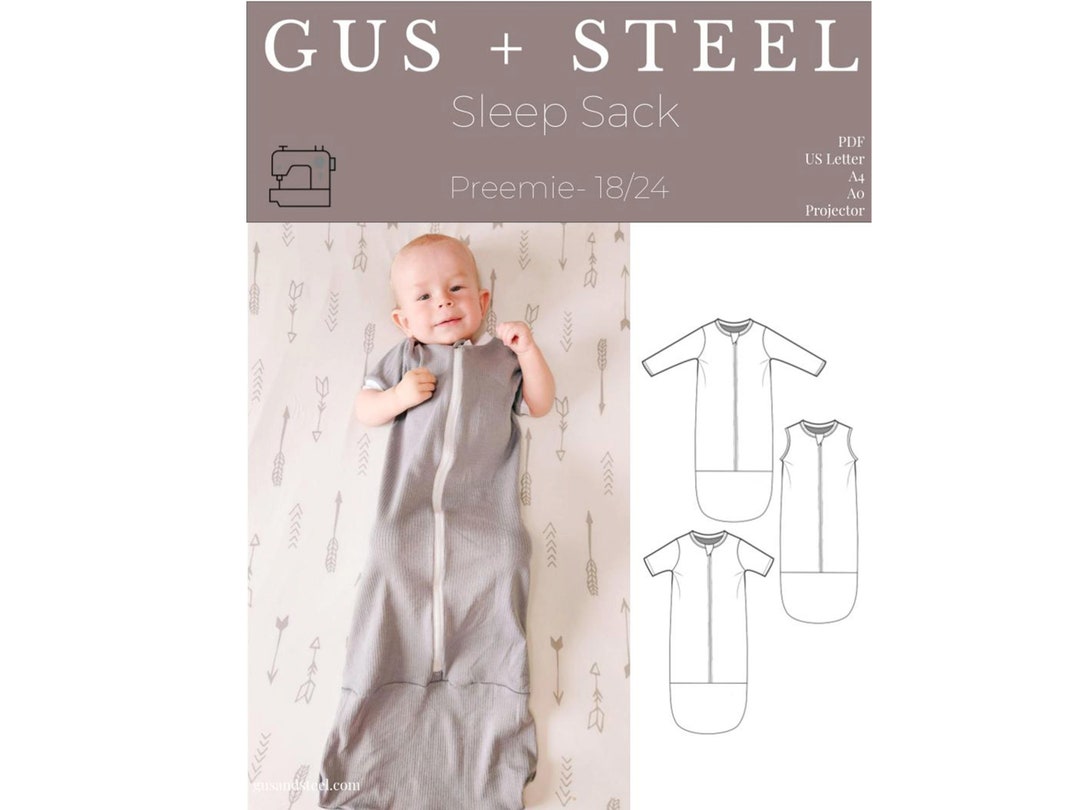 Sleep Sack Baby Pajamas With Zipper Guard PDF Sewing Pattern - Patterns ...