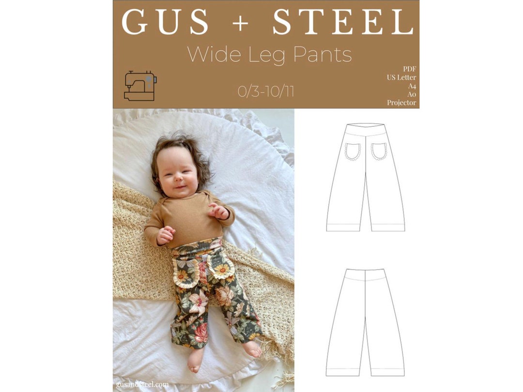 Wide Leg Pants With Ruffle Pockets PDF Sewing Pattern - Pattern #100 - Etsy