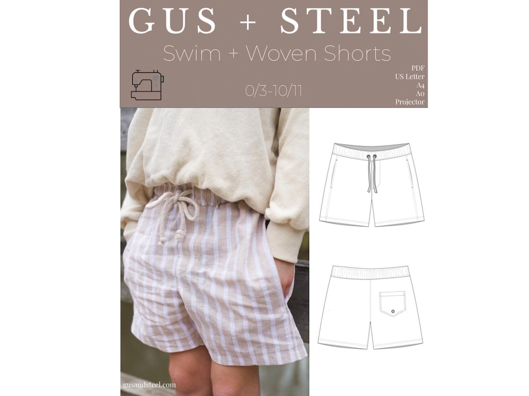 Toddler Swim and Linen Shorts With Pockets PDF Sewing Pattern - Pattern ...