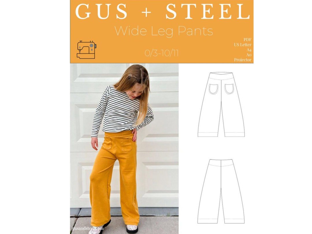 Trendy Straight Wide Leg Knit Pants With Pockets PDF Sewing Pattern ...