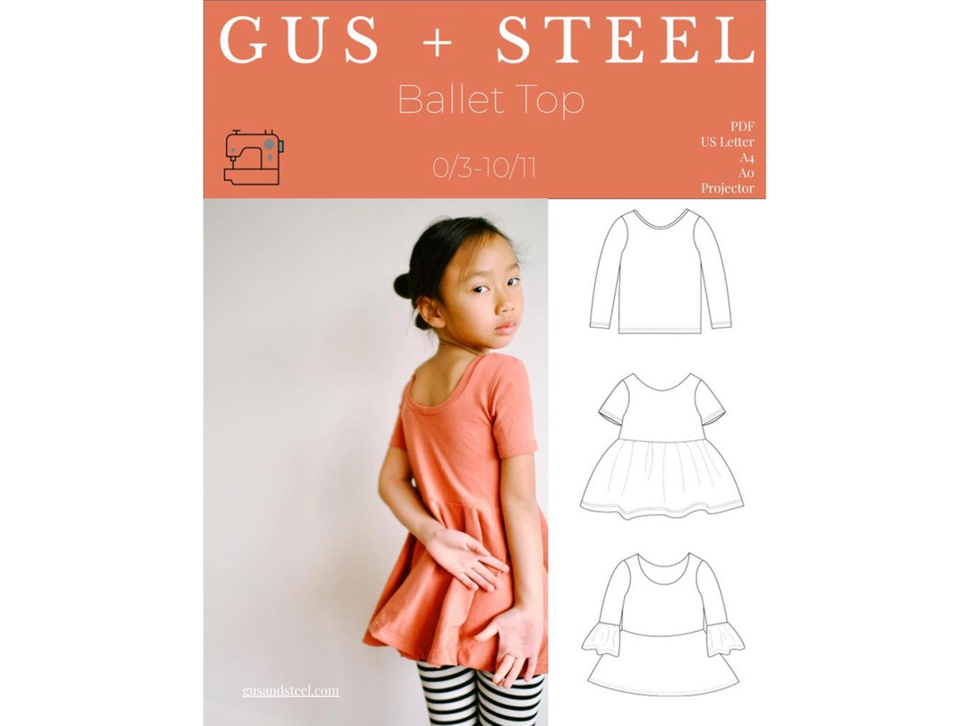 Kids Twirl Ballet Peplum Top PDF Sewing Pattern - Pattern #151 - Etsy