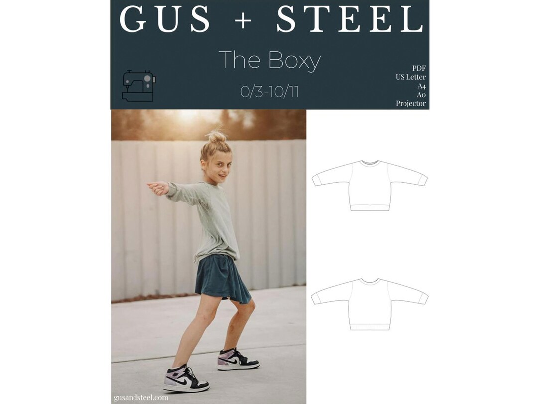 Inset Sleeve Crewneck Sweater PDF Sewing Pattern - the Boxy - Pattern ...