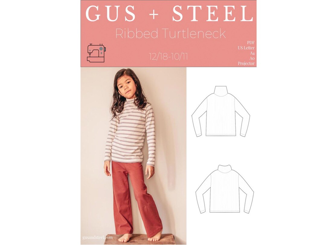 Ribbed Turtleneck PDF Sewing Pattern - Pattern #116 - Etsy
