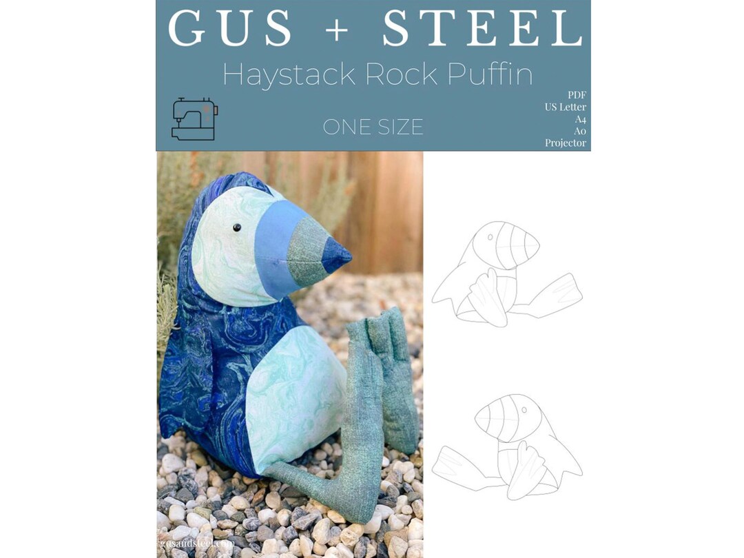 Puffin Bird Stuffed Animal Lovey PDF Sewing Pattern - Pattern #139 - Etsy