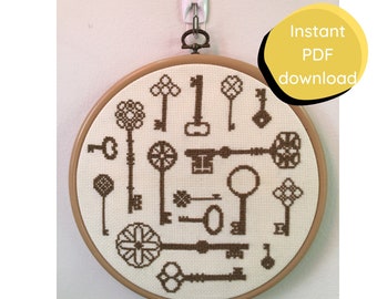 Victorian Skeleton Key With Ribbon and Floral Motif Gothic - Etsy