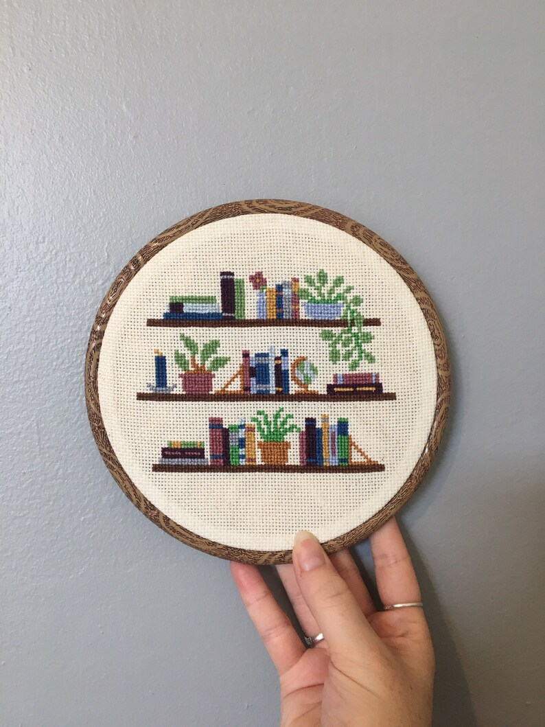 Cozy Plant Bookshelf Cross Stitch Pattern Instant PDF Download - Etsy