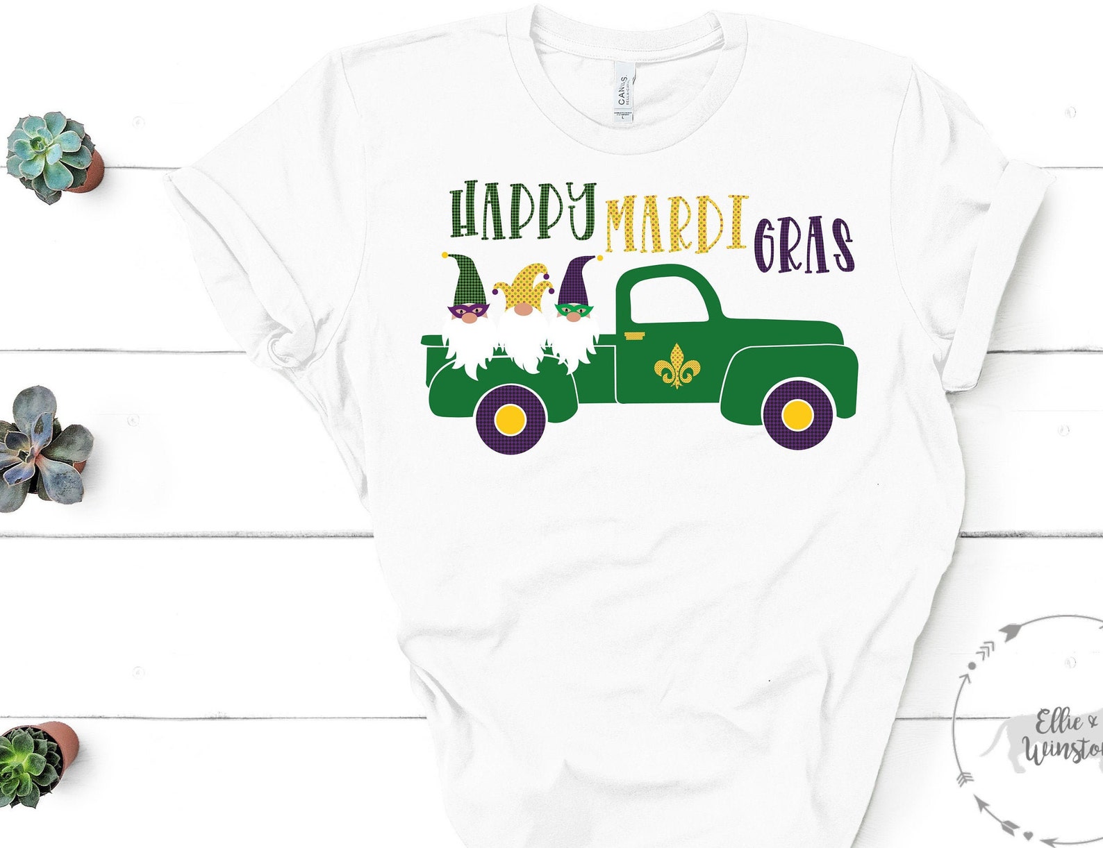 Mardi Gras Gnome Truck SVG Mardi Gras Gnomes Happy Mardi - Etsy