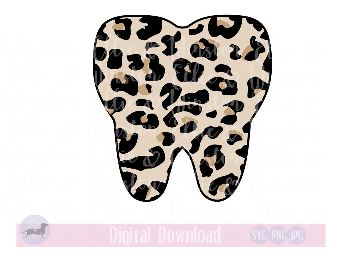 Leopard Tooth SVG | Leopard Tooth JPG | Cheetah Print Tooth SVG ...