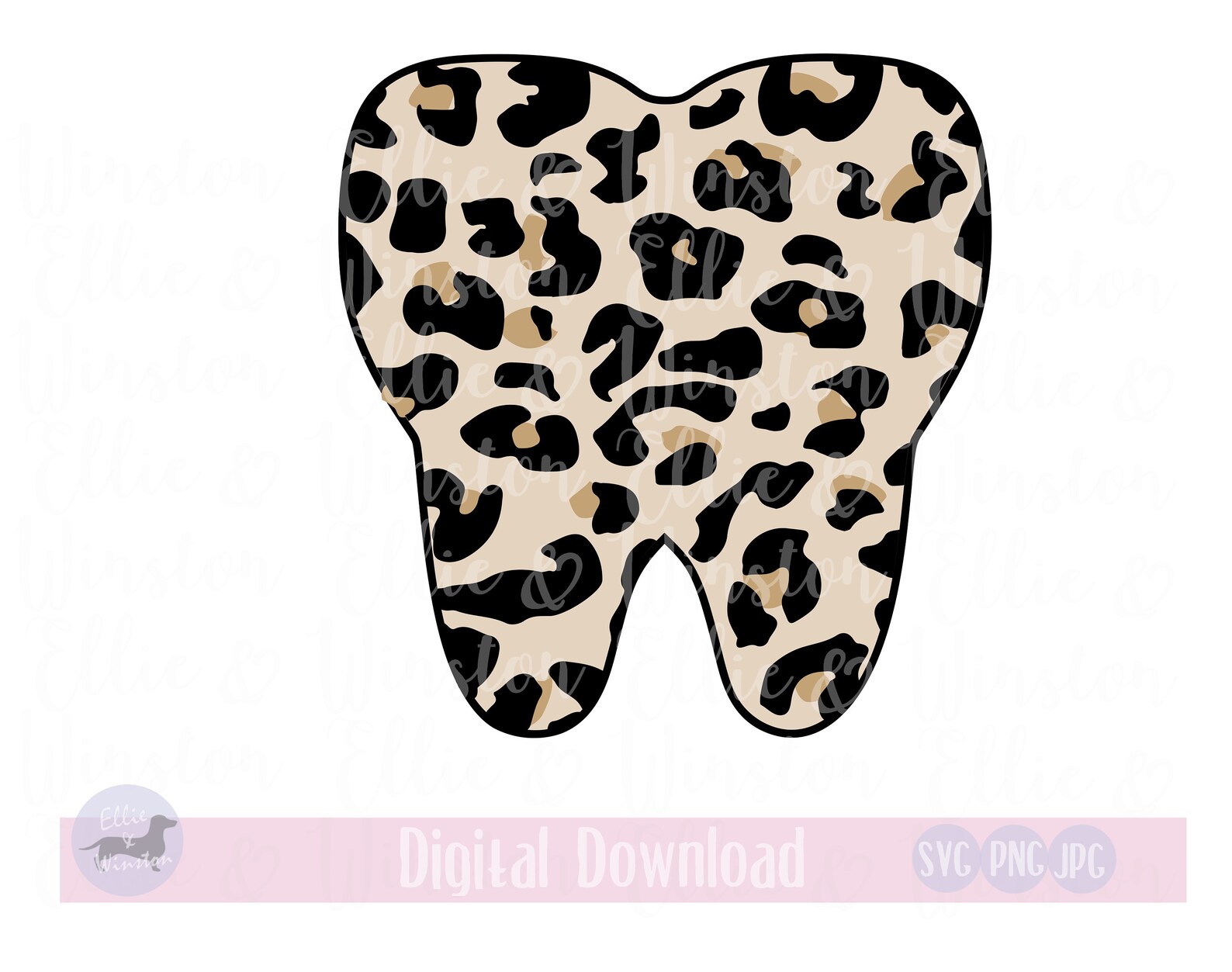 Leopard Tooth SVG Leopard Tooth JPG Cheetah Print Tooth - Etsy
