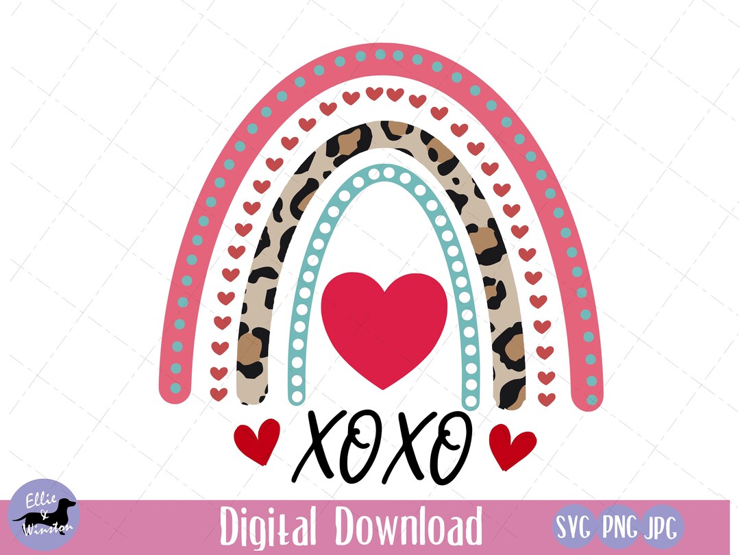Valentines Rainbow SVG Valentines SVG New Valentines Rainbow SVG ...