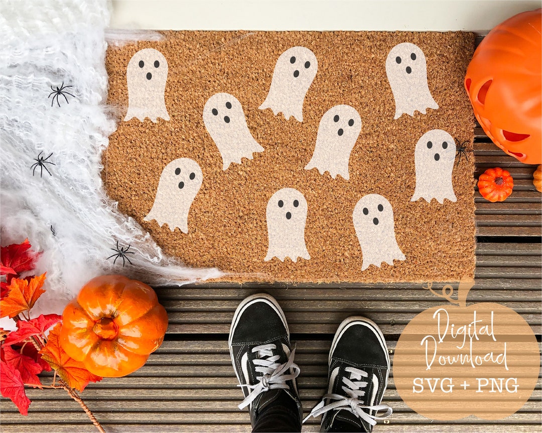 Ghost Halloween Doormat, Halloween Doormat, Pumpkin, Fall Decor, Fall ...