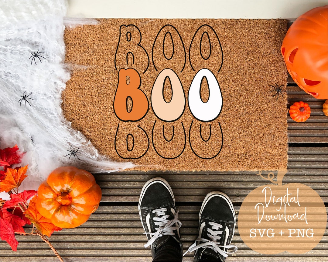 Boo SVG Ghost Halloween Doormat SVG Halloween Doormat PNG - Etsy
