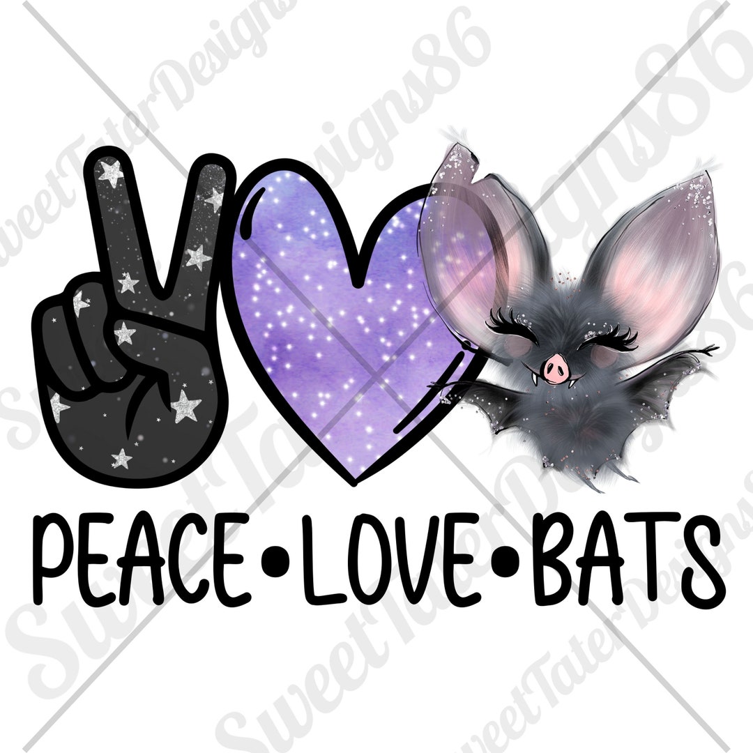 Peace Love Bats Sublimation PNG ONLY - Etsy