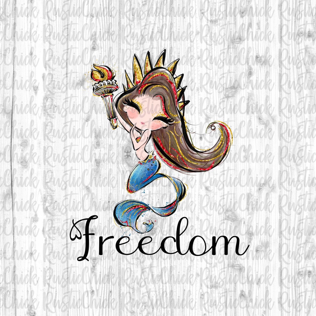 Statue of Liberty Brown Mermaid Freedom Patriotic America July 4th ...