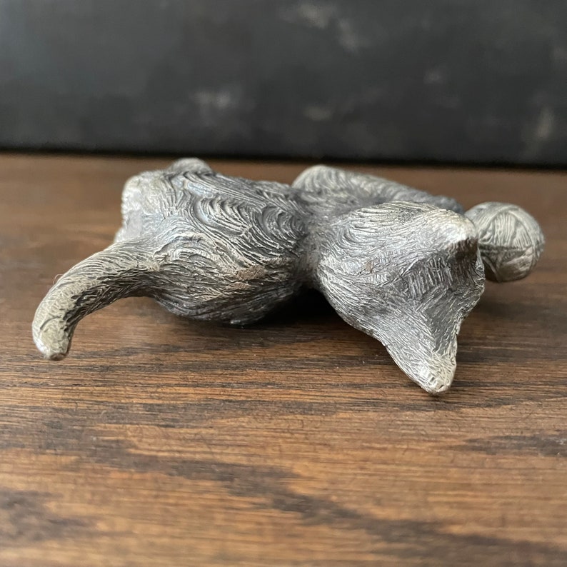 Vintage Pewter Cat Made in Italy Peltro Pewter Cat Playing | Etsy