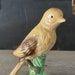 Vintage Yellow Finch Figure Ceramic Perched Bird Rustic Home Decor Made ...