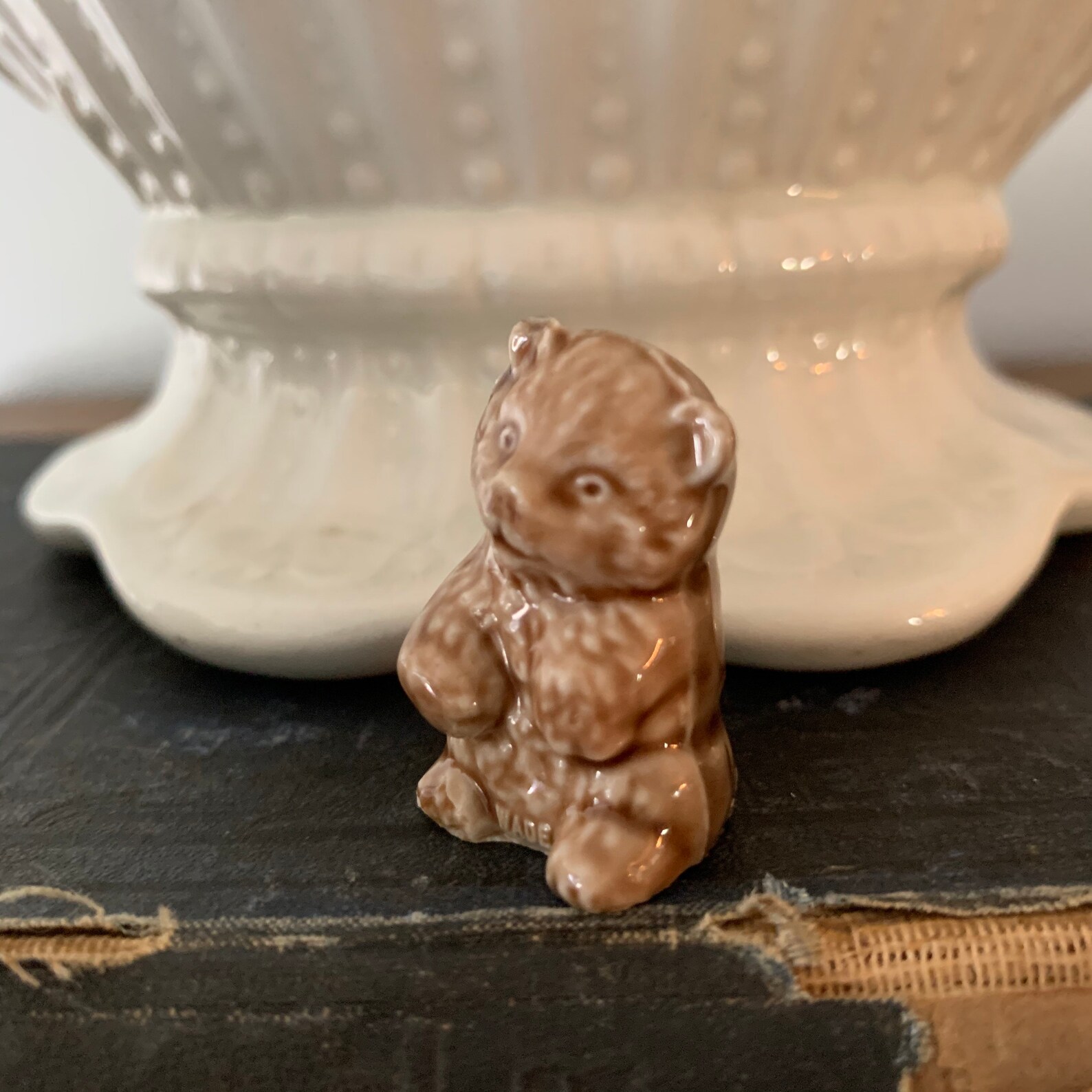 Vintage Wade England Bear Cub Whimsies Red Rose Tea Figurine | Etsy