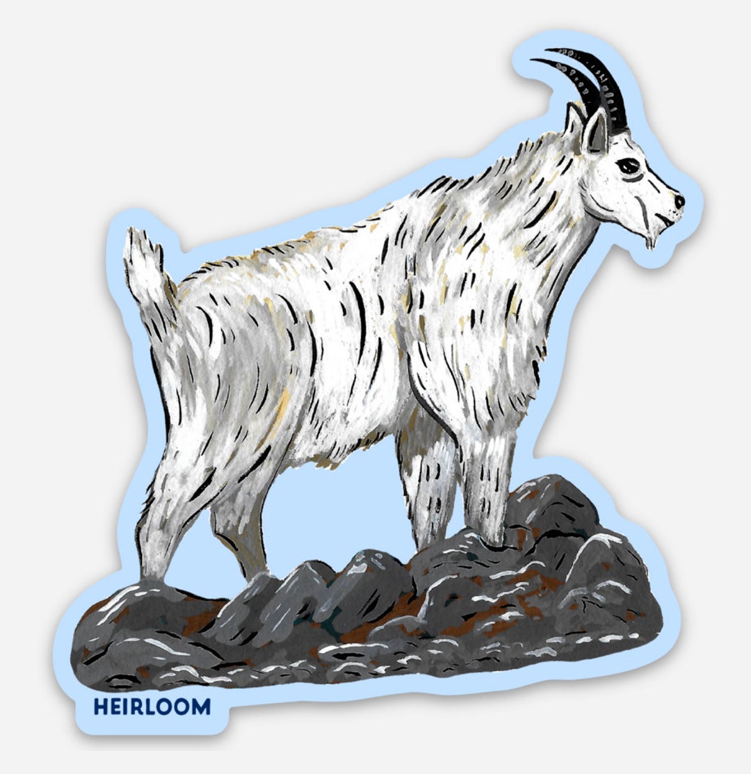 Mountain Goat Sticker. Wild Animal Decal Waterproof Dishwasher - Etsy