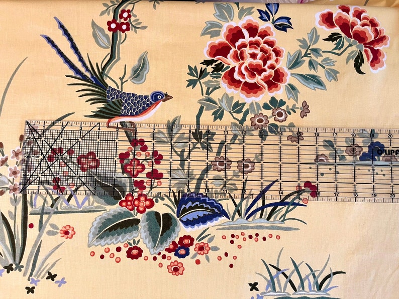 Yellow Chinoiserie Chintz Fabric 56” X 54” - Etsy