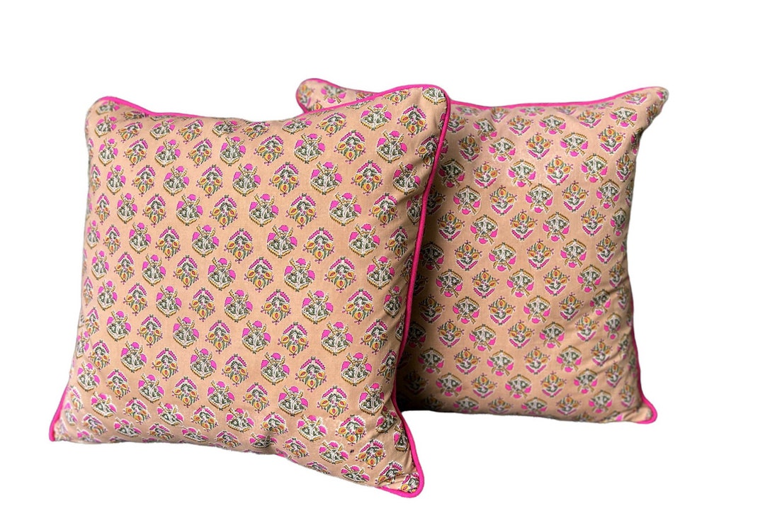 Camel Block Print Pillows - Etsy