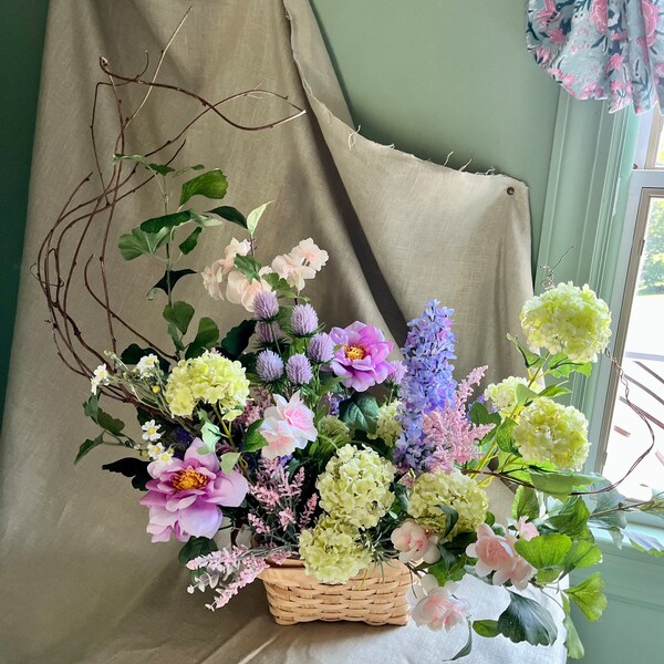 Silk Flower Basket - Etsy