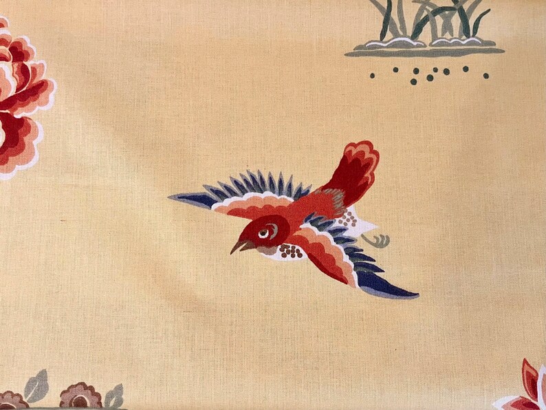 Yellow Chinoiserie Chintz Fabric 56” X 54” - Etsy