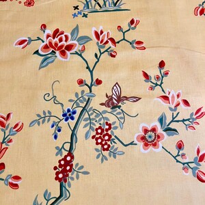 Yellow Chinoiserie Chintz Fabric 56” X 54” - Etsy