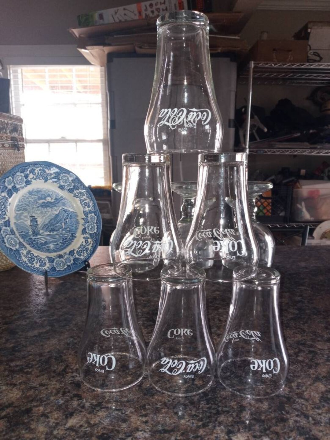 1970s and 1980s Restaurant Style Coca- Cola Glasses. Set of 6 - Etsy