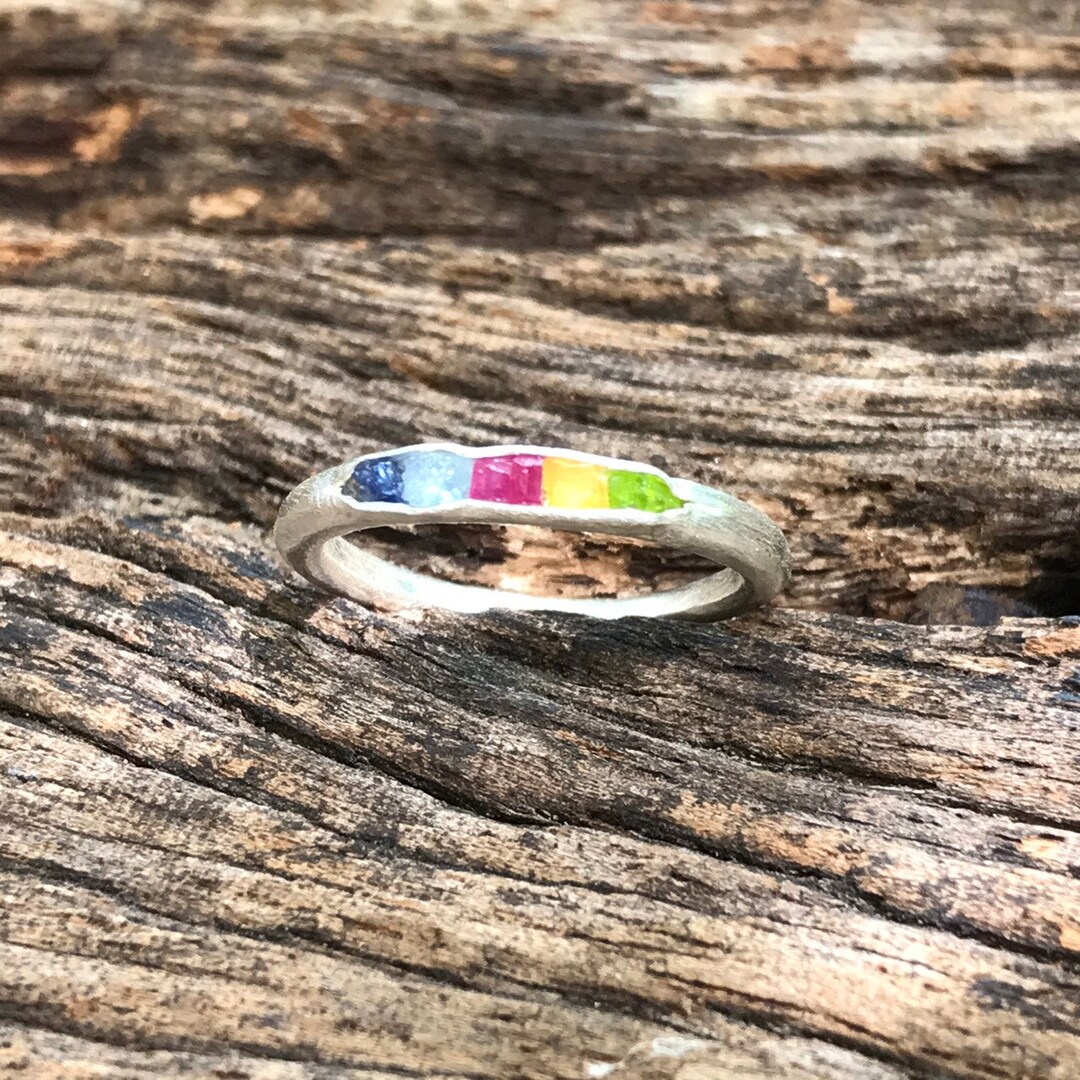 Hidden Gems Ring- Rainbow Stone Ring- Rings for Les Couples - Etsy