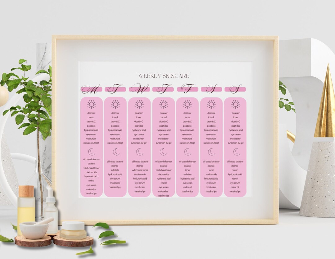 Printable Weekly Skincare Chart for Women - Etsy