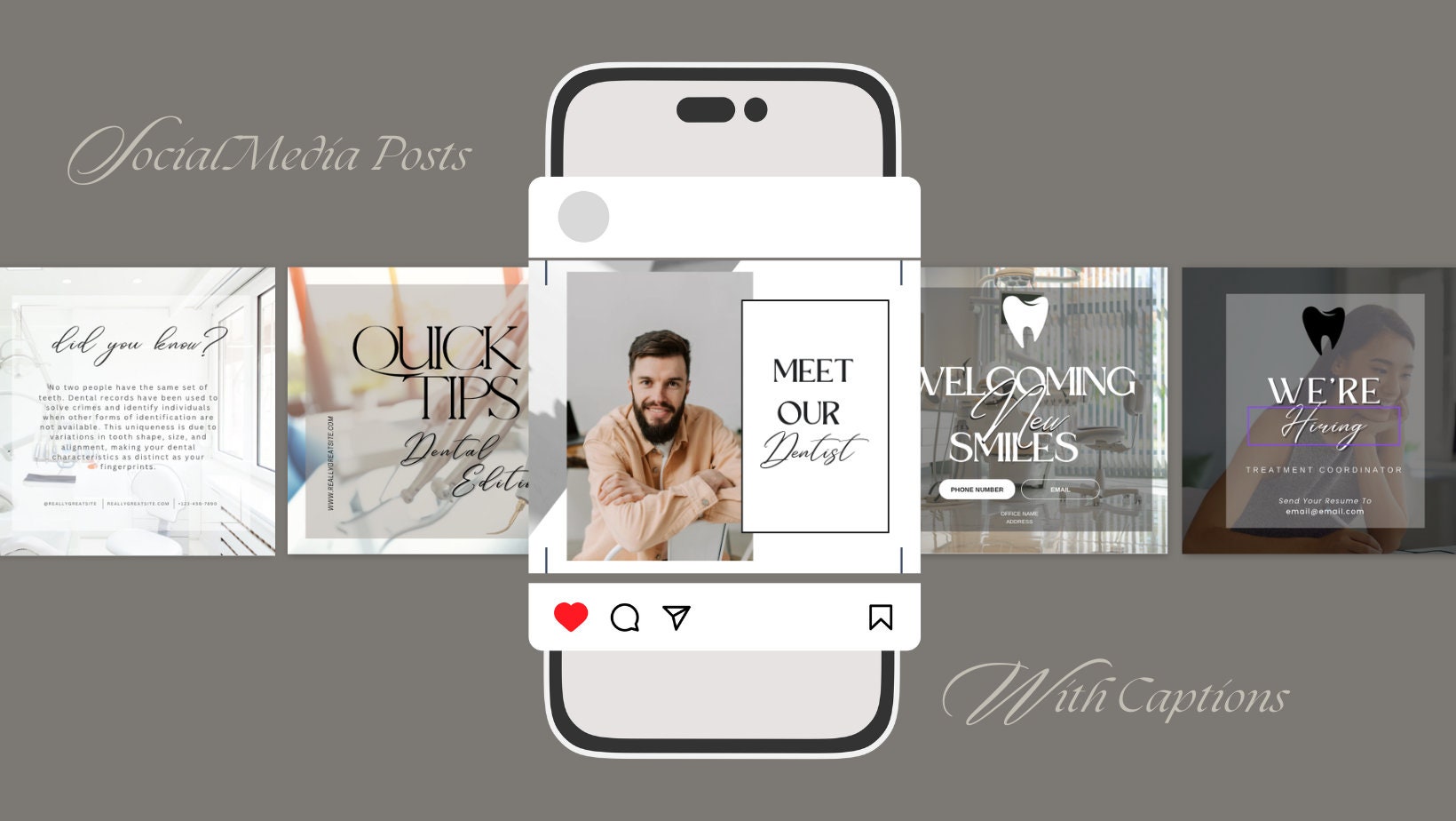 30 Dental Office Instagram Post Templates With Captions - Etsy