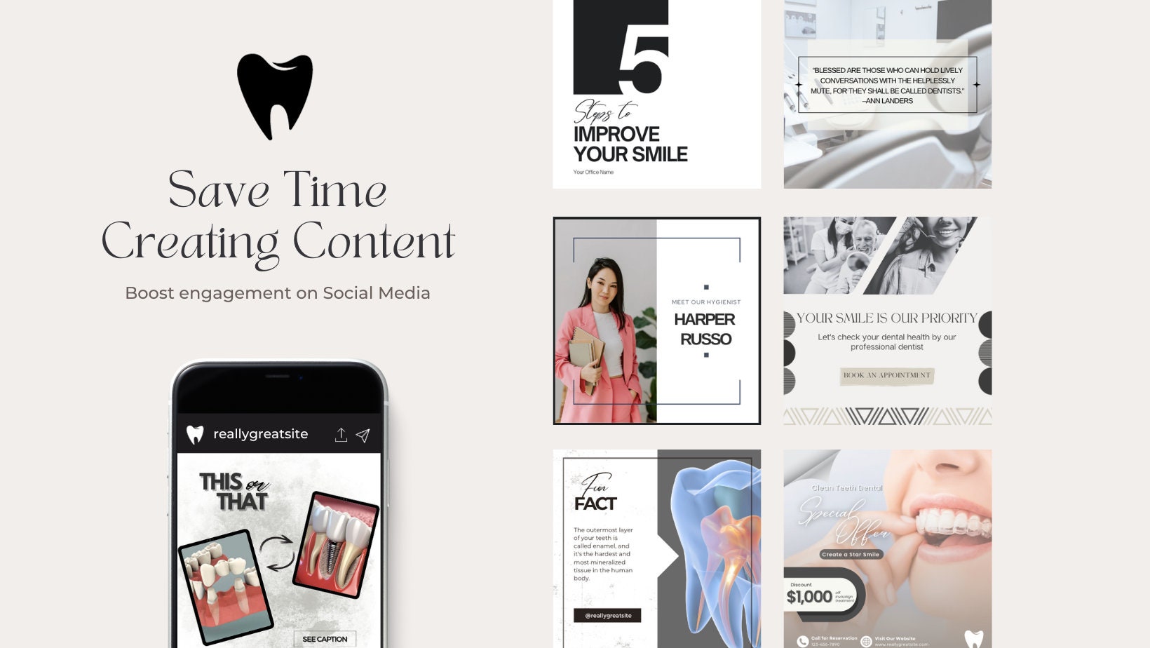 30 Dental Office Instagram Post Templates With Captions - Etsy